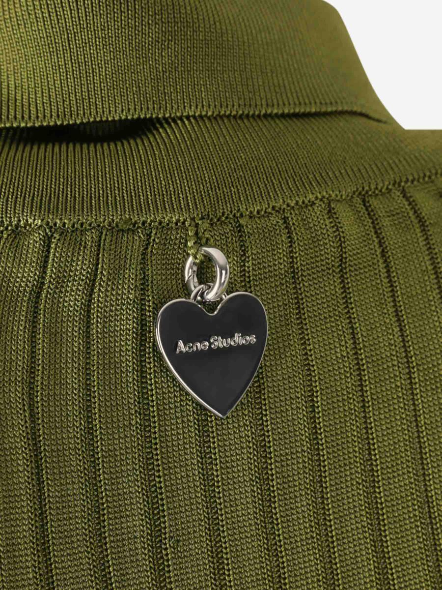 Acne Studios Ribbed Knit Polo in Green | Lyst Acne Studios Ribbed Knit Polo in Green | Lyst