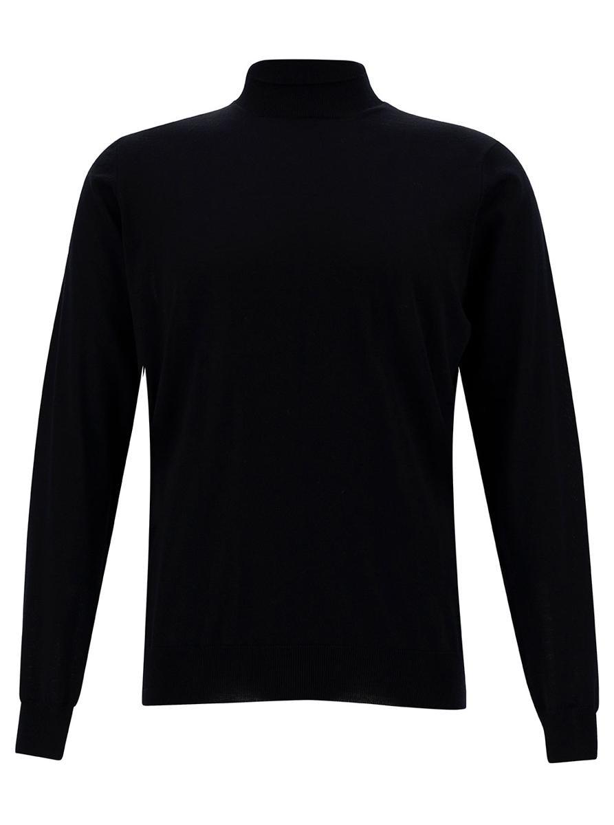 Plain Turtleneck With Long Sleeves in Black for Men | Lyst