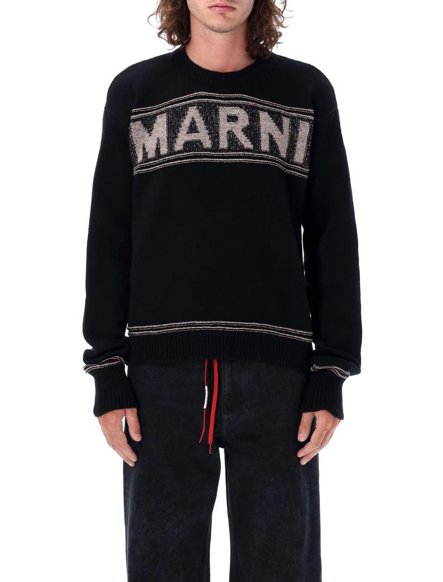 Marni Logo Knit in Blue for Men | Lyst