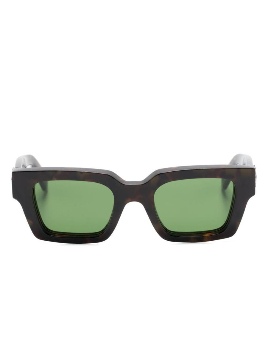 Off White C O Virgil Abloh Off Virgil Square Frame Sunglasses In Green