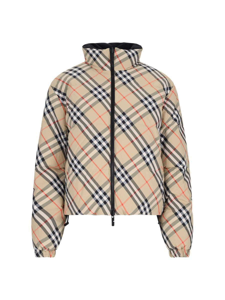 Burberry Reversible Short Down Jacket in Metallic | Lyst