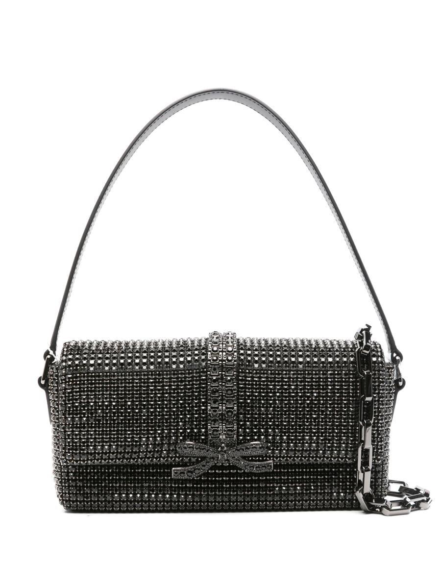 Self-Portrait Rhinestone Chainmail Baguette Bag Bags in Black | Lyst