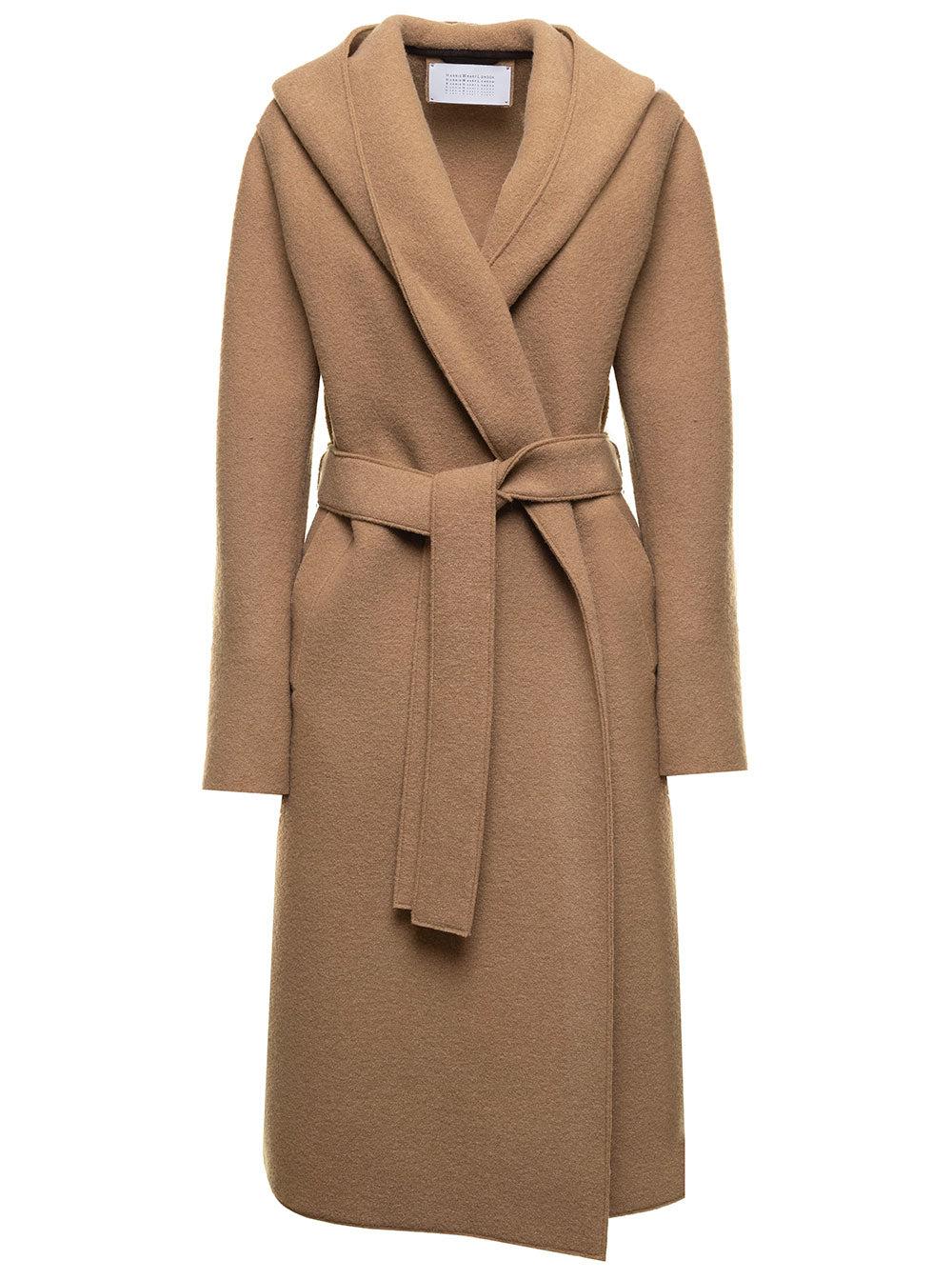 Camel Wool Wrap Coat