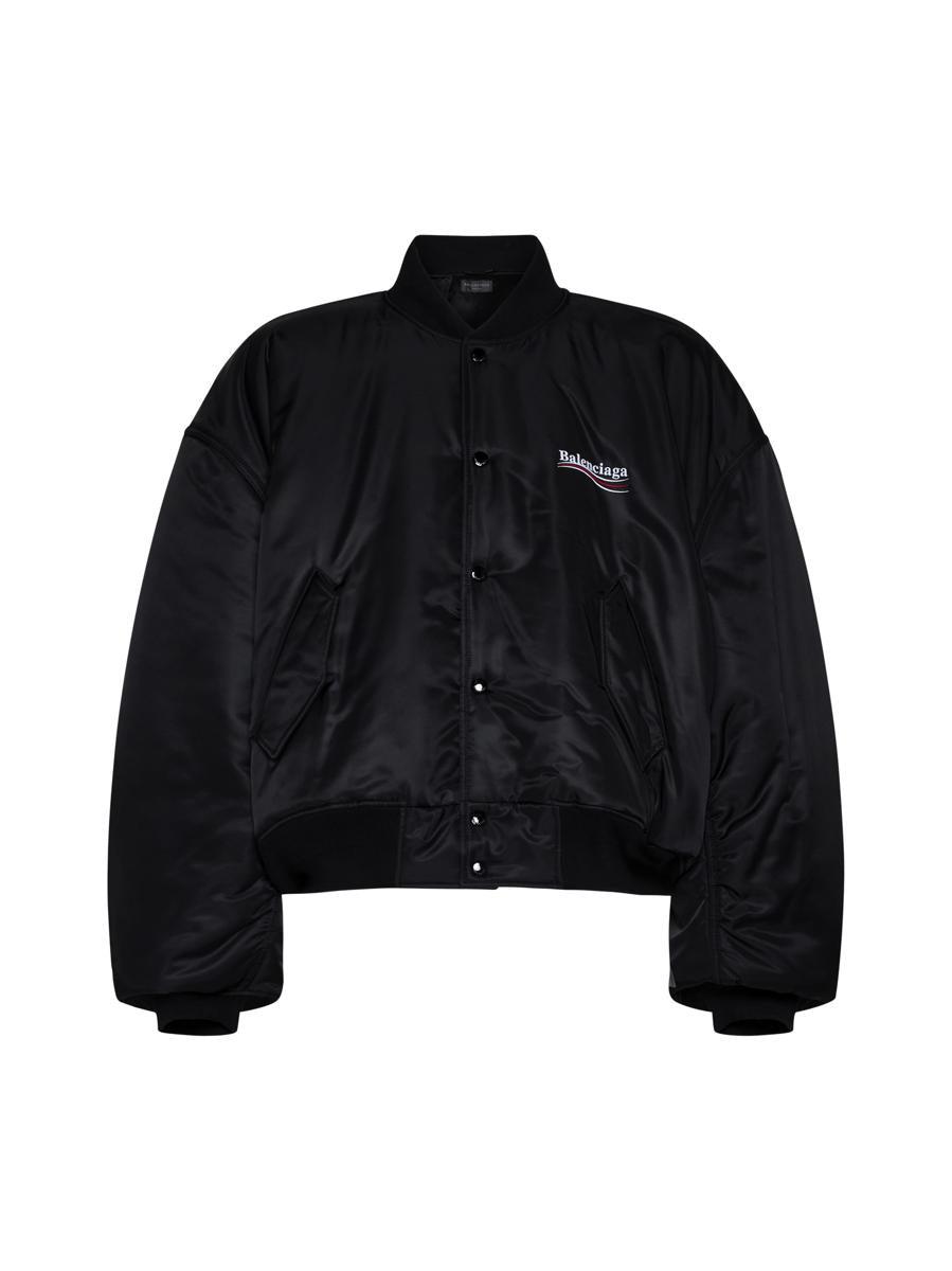 Balenciaga Oversized Nylon Varsity Jacket in Black for Men Balenciaga Oversized Nylon Varsity Jacket in Black for Men