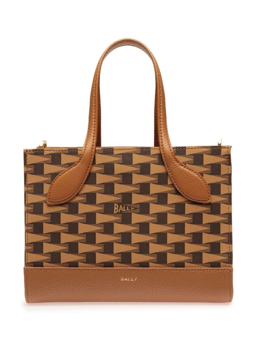 Bally Pennant Mini Tote Bag in Brown | Lyst