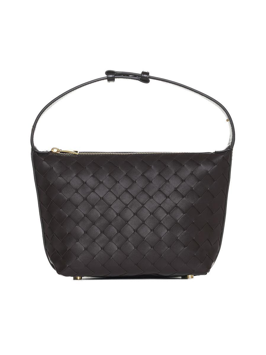 Bottega Veneta Wallace Mini Intrecciato Leather Bag in Black | Lyst UK