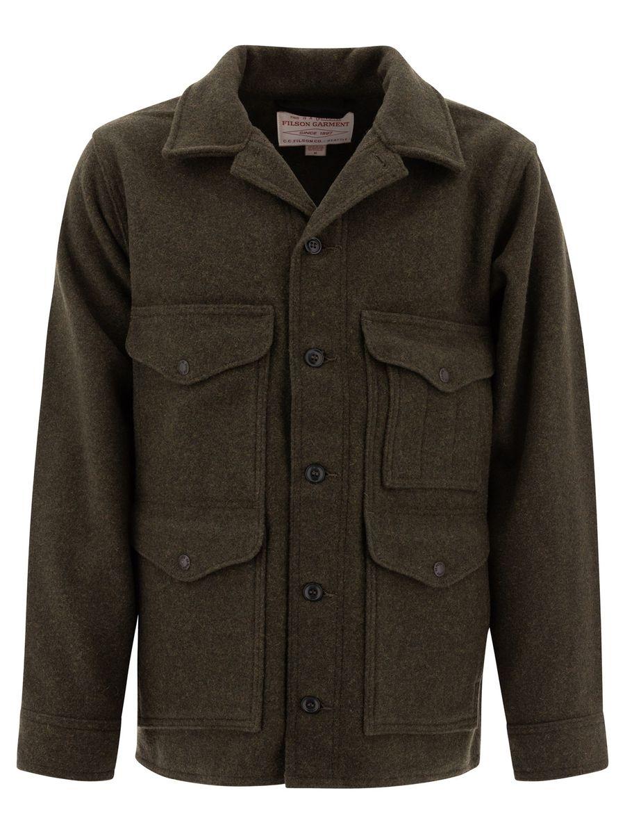 Filson "Mackinaw" Wool Coat in Black for Men | Lyst