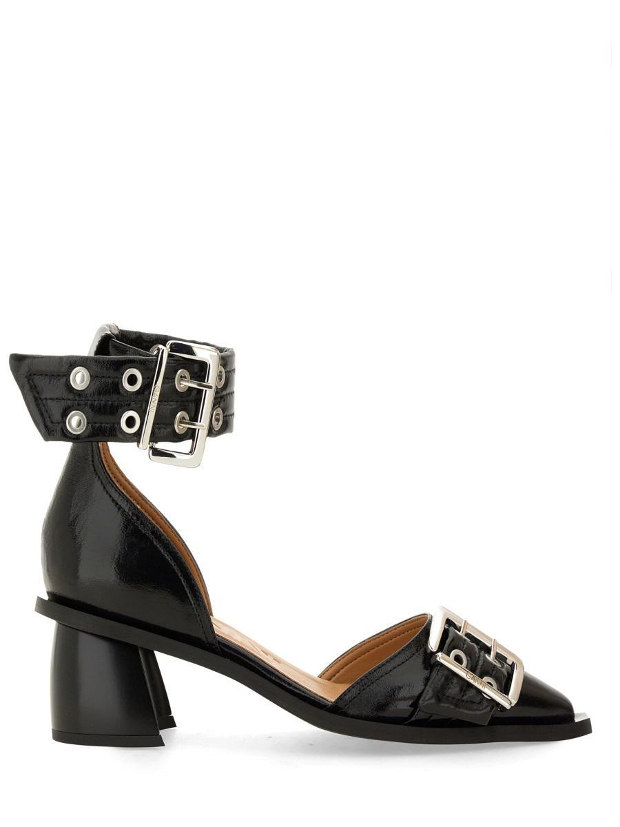 Ganni Buckle Pump in Black | Lyst