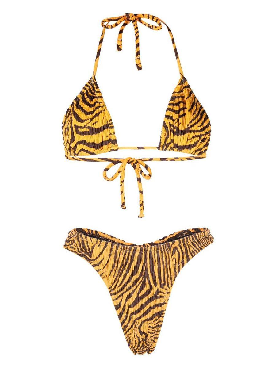 Reina Olga Guia Skimpy Printed Bikini Set In Metallic Lyst