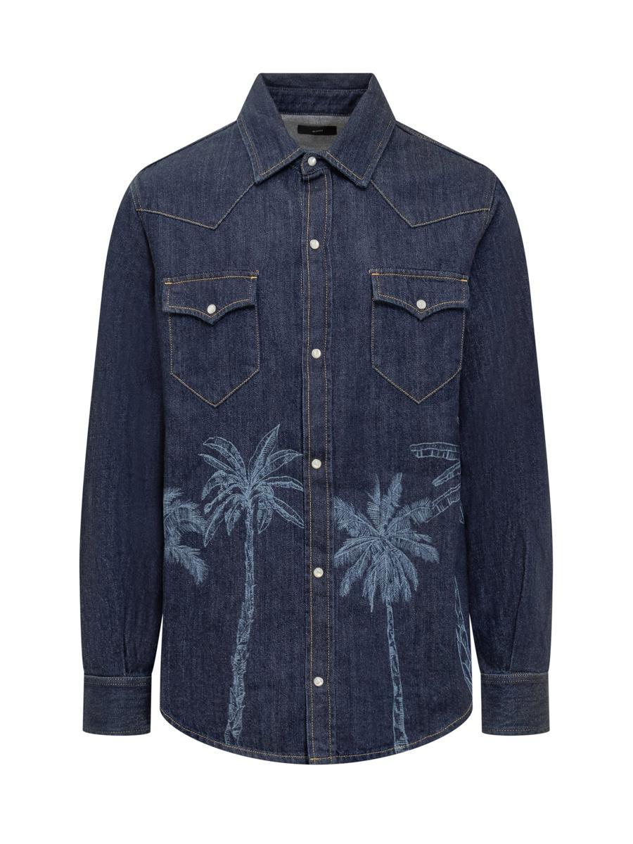 Alanui Jungle Toile Shirt in Blue for Men | Lyst