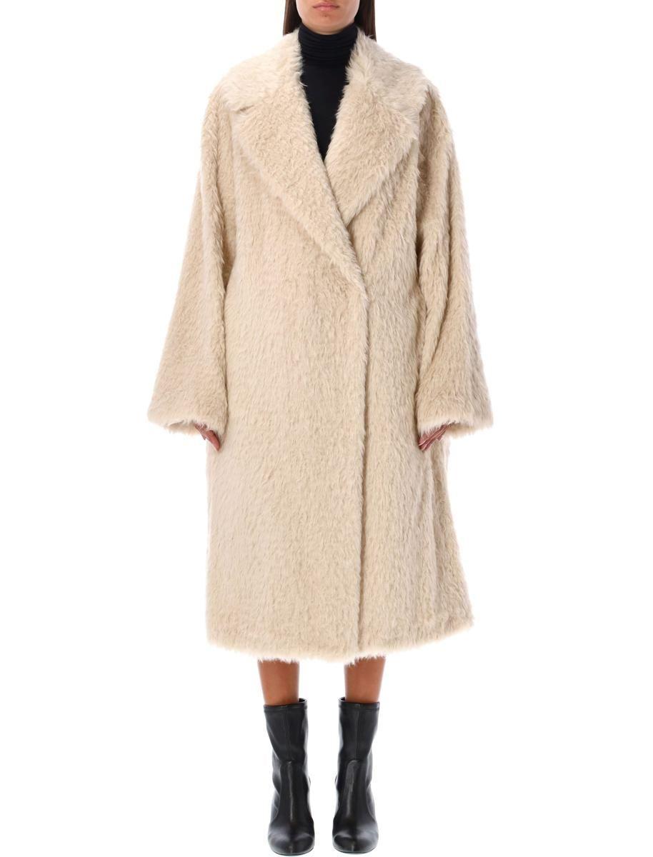 Stand Studio Nicole Faux-fur Coat in Natural | Lyst