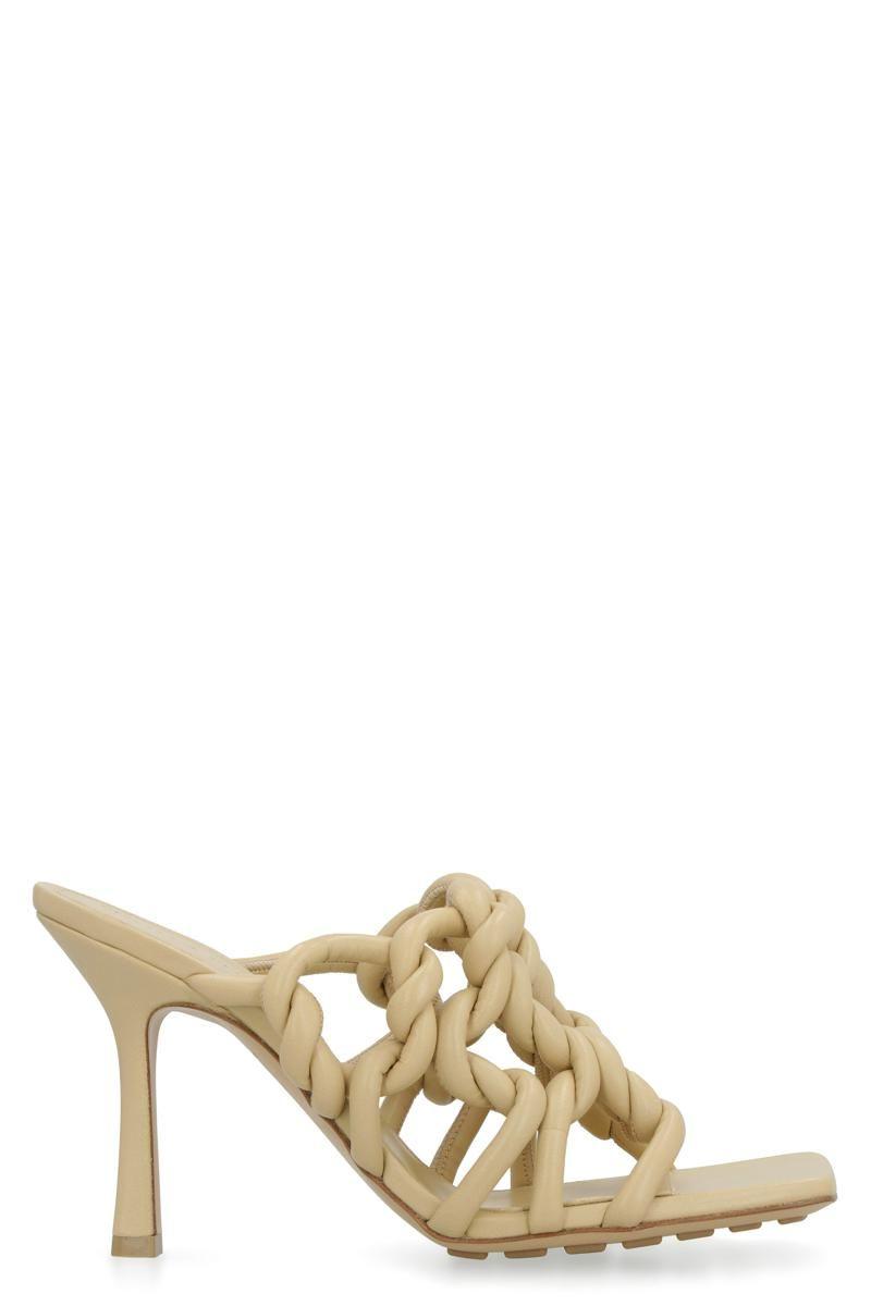 Bottega Veneta Twisted Tubular Leather Sandals For in Metallic | Lyst