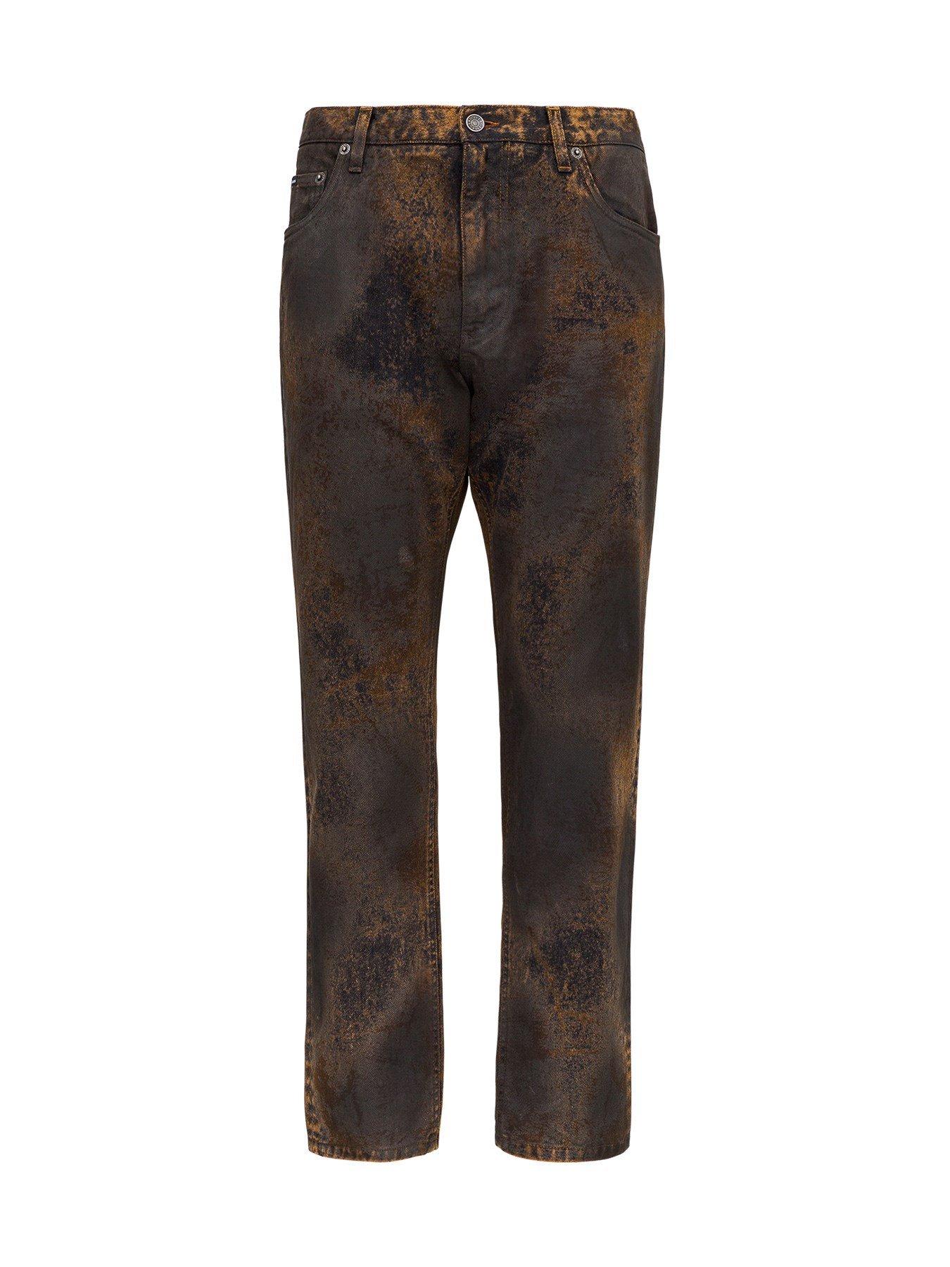 Dolce & Gabbana Rust Colour Jeans With Acid Wash Effect in Brown for ...
