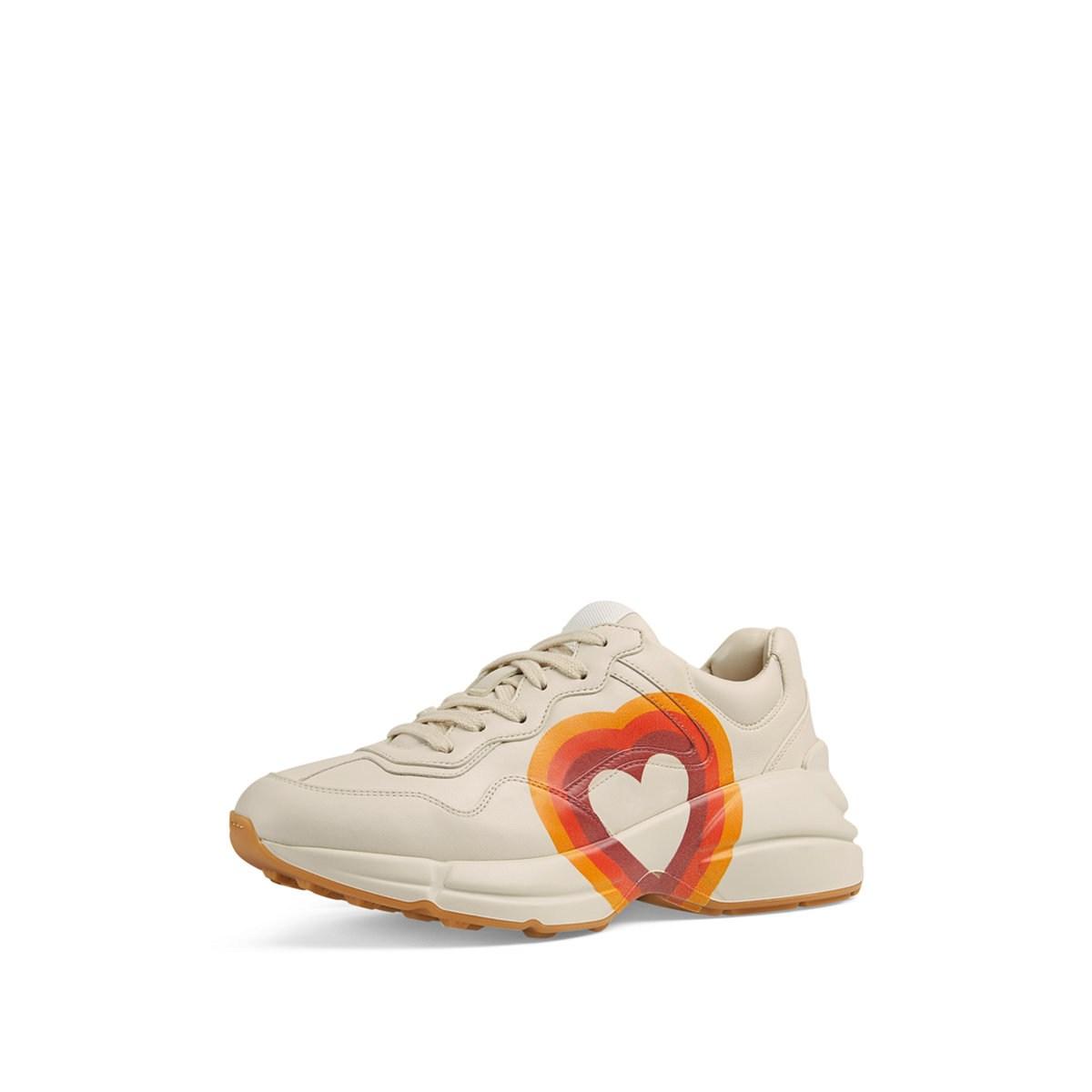 Gucci Rhyton Leather Sneakers in White - Lyst