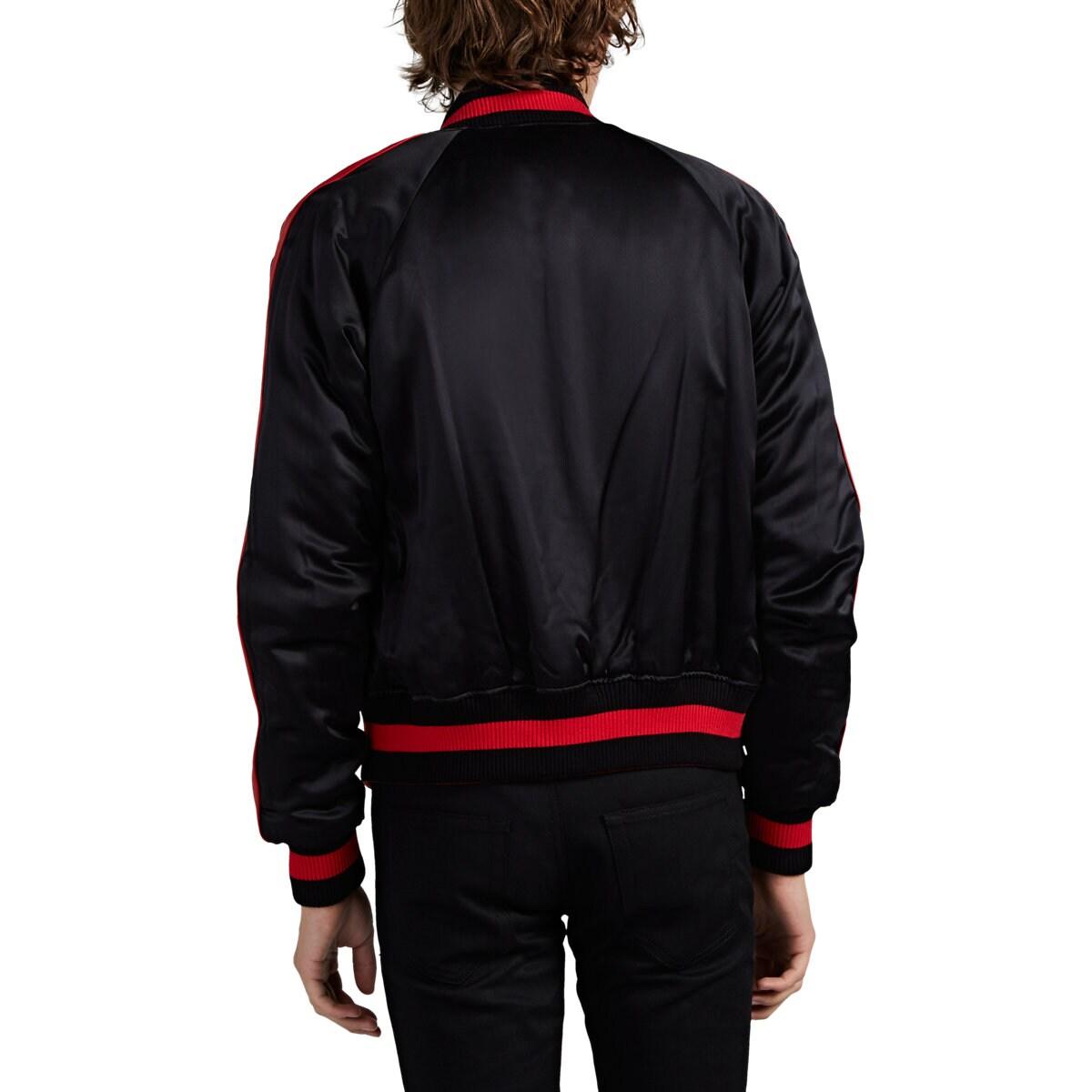 Amiri Reversible Striped Silk Satin Bomber Jacket In Red For Men Lyst