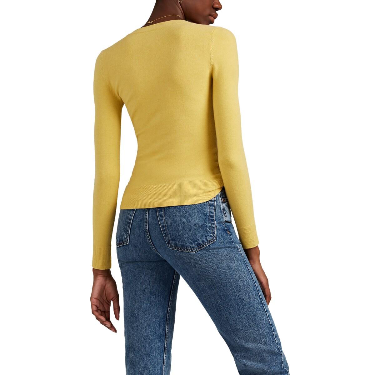 JoosTricot Stretch Cotton-blend V-neck Sweater in Yellow - Lyst