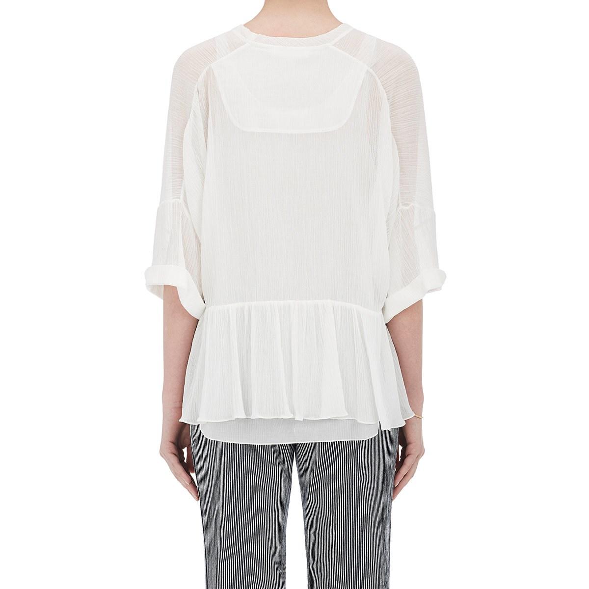 Chloé Cotton Swing Blouse In White Lyst