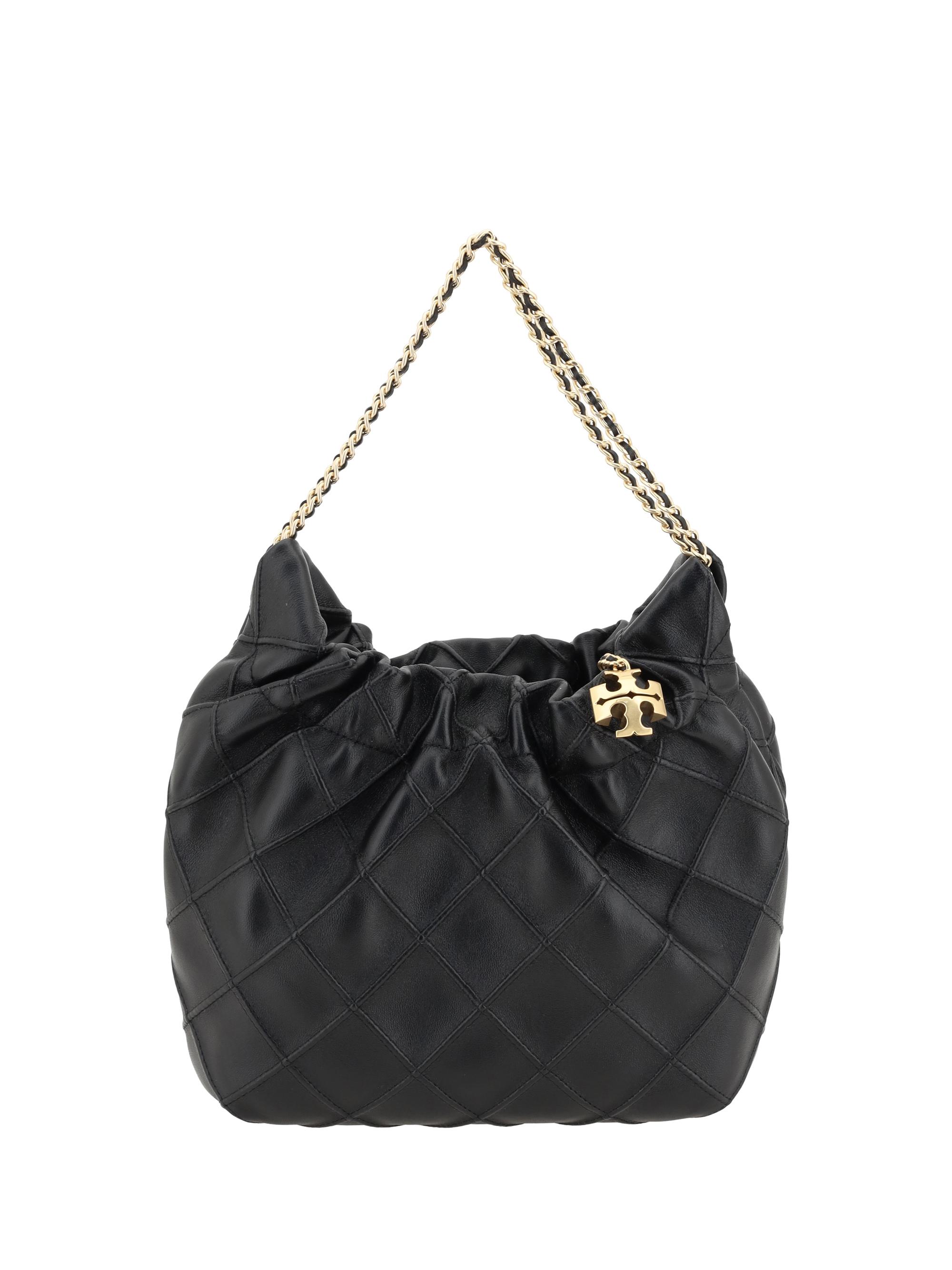 Tory Burch Fleming Mini Hobo Shoulder Bag in Black | Lyst