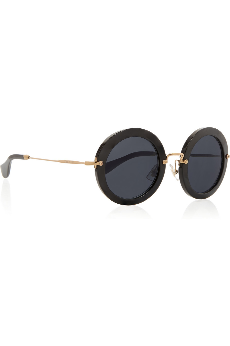 Miu miu Round-Frame Acetate Sunglasses in Black | Lyst Miu miu Round-Frame Acetate Sunglasses in Black | Lyst