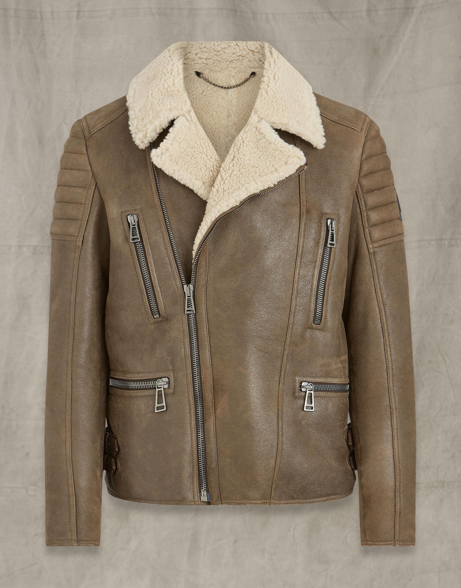 Belstaff Fur Fraser Shearling Jacket in Chocolate Brown (Brown) for Men ...