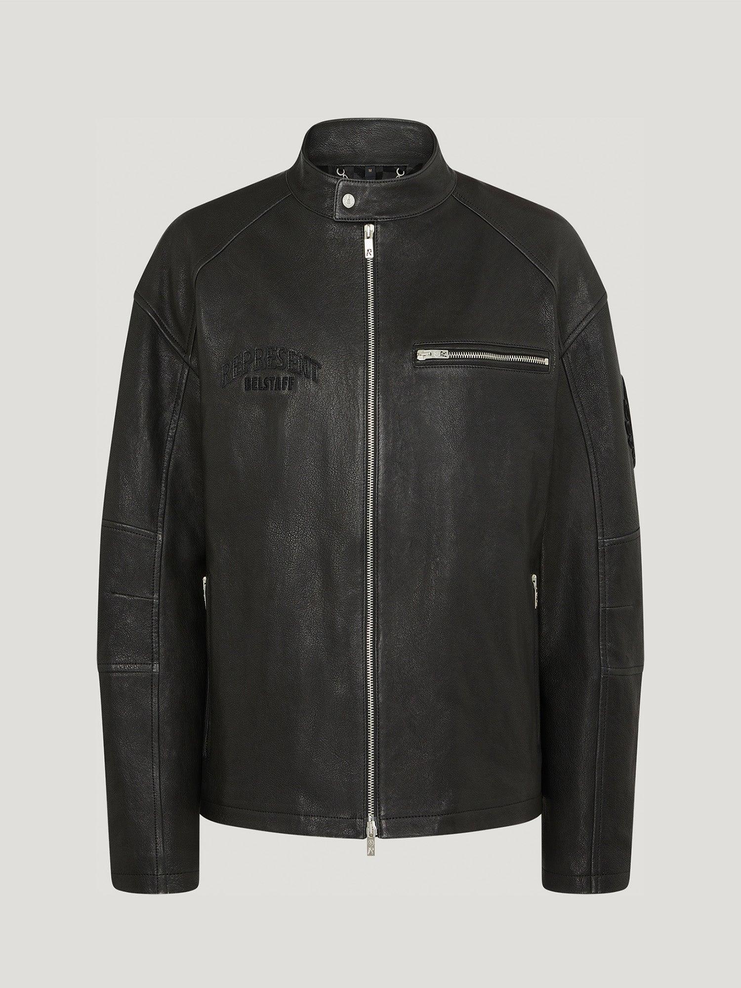 Belstaff X Represent Race Jacket Lander Leather in Black for Men | Lyst