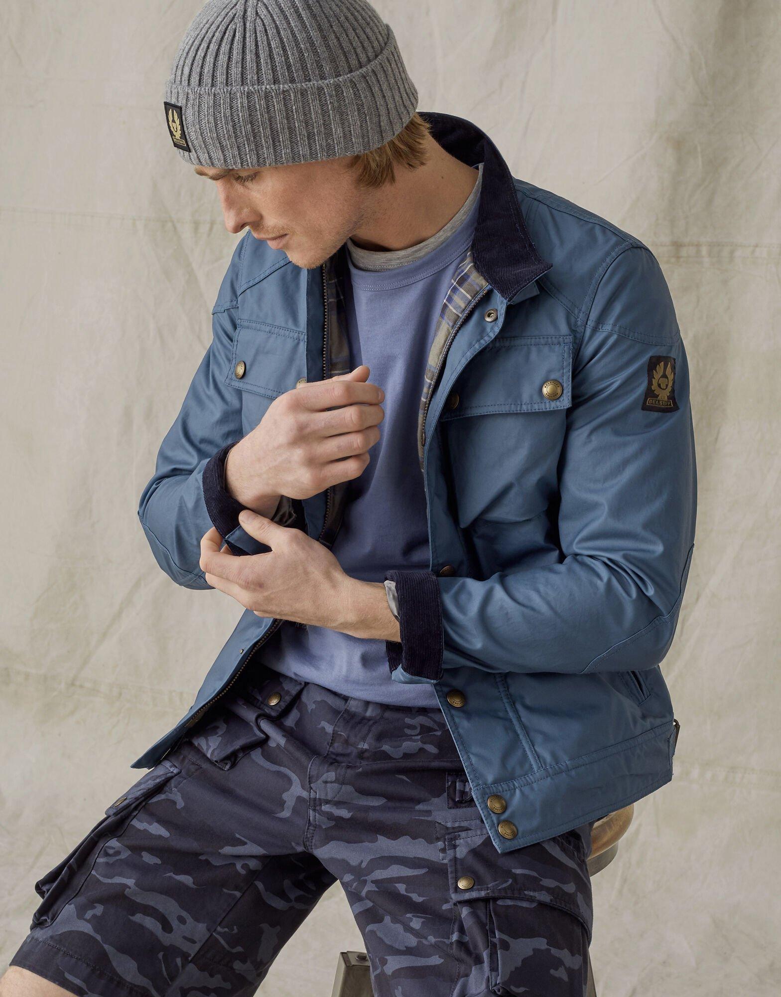 Belstaff Racemaster Waxed Cotton Jacket in Blue for Men - Lyst