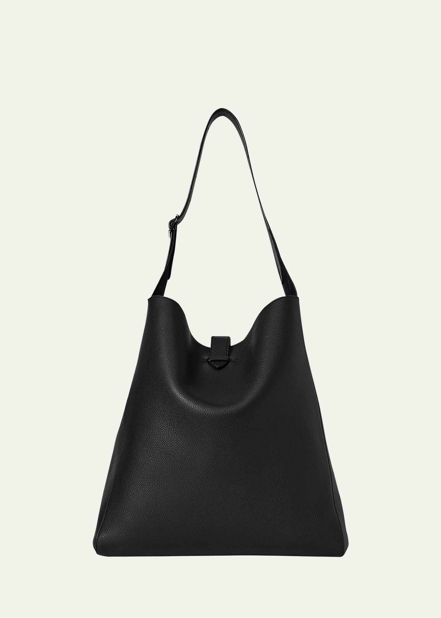 The Row Blake Hobo Bag In Lux Grain Leather in Black | Lyst