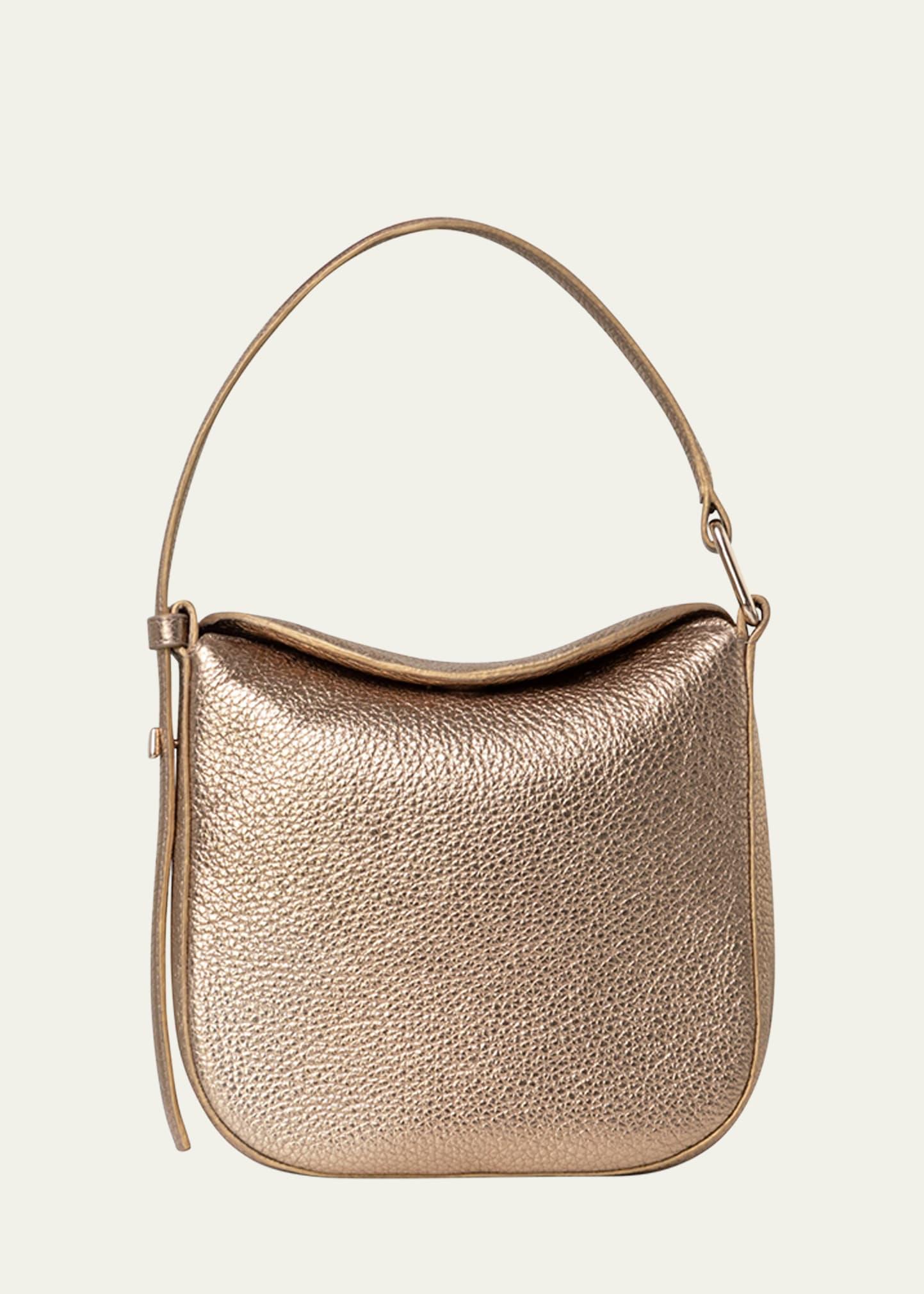 Akris Anna Mini Metallic Leather Hobo Bag in Natural | Lyst