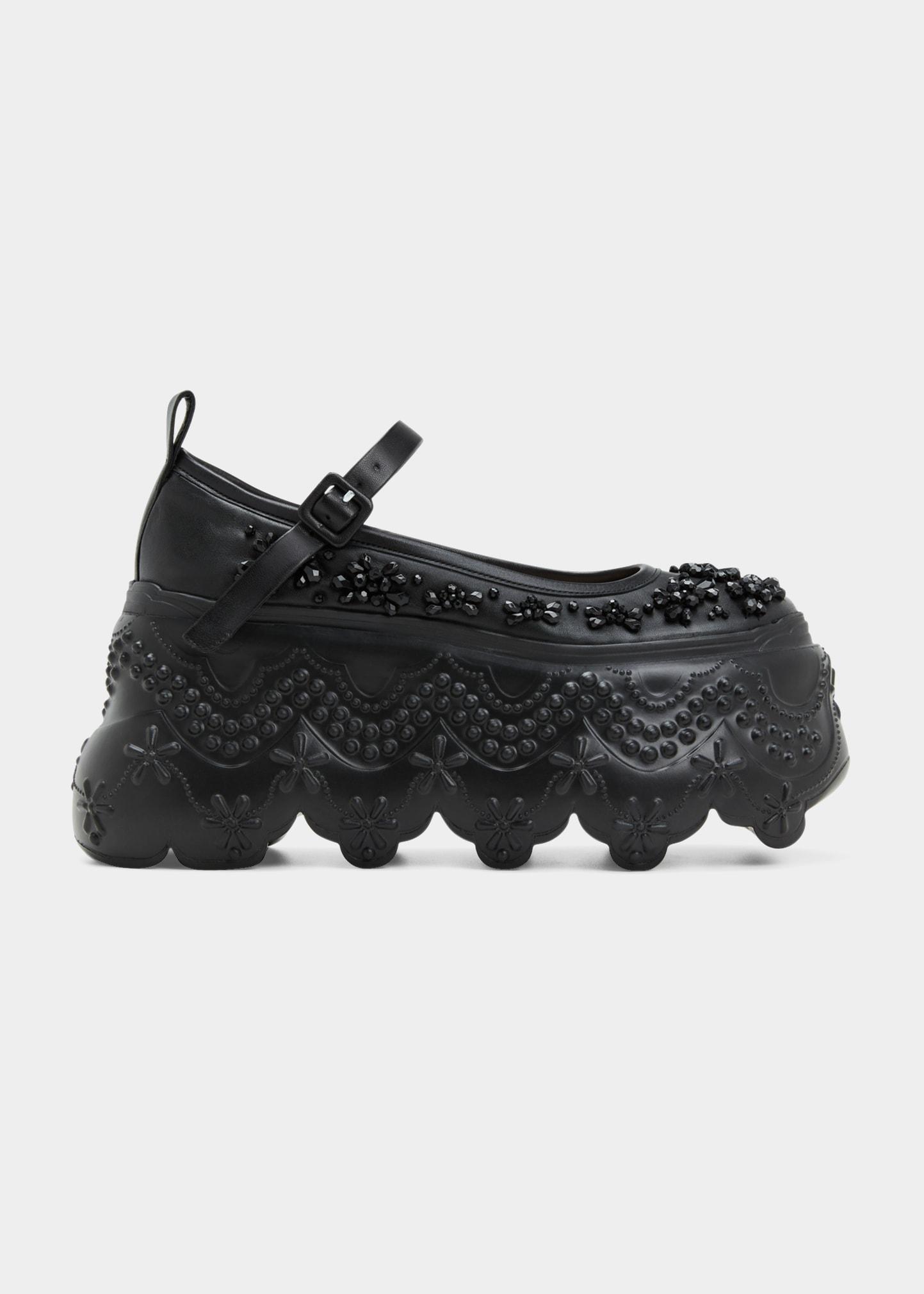 Simone Rocha Turbo Molded Platform Ballerina Flats in Black | Lyst
