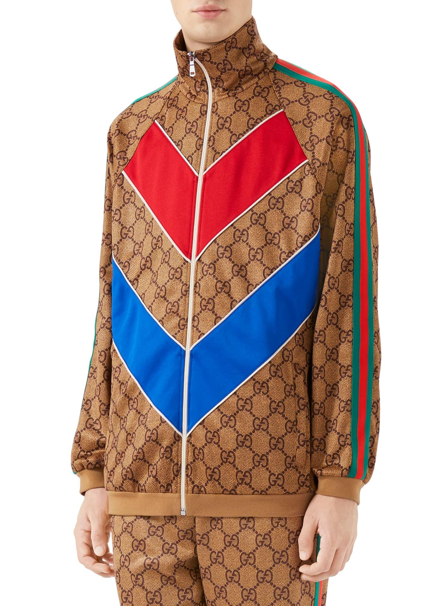 Gucci Gg Technical Jersey Jacket in Brown for Men | Lyst