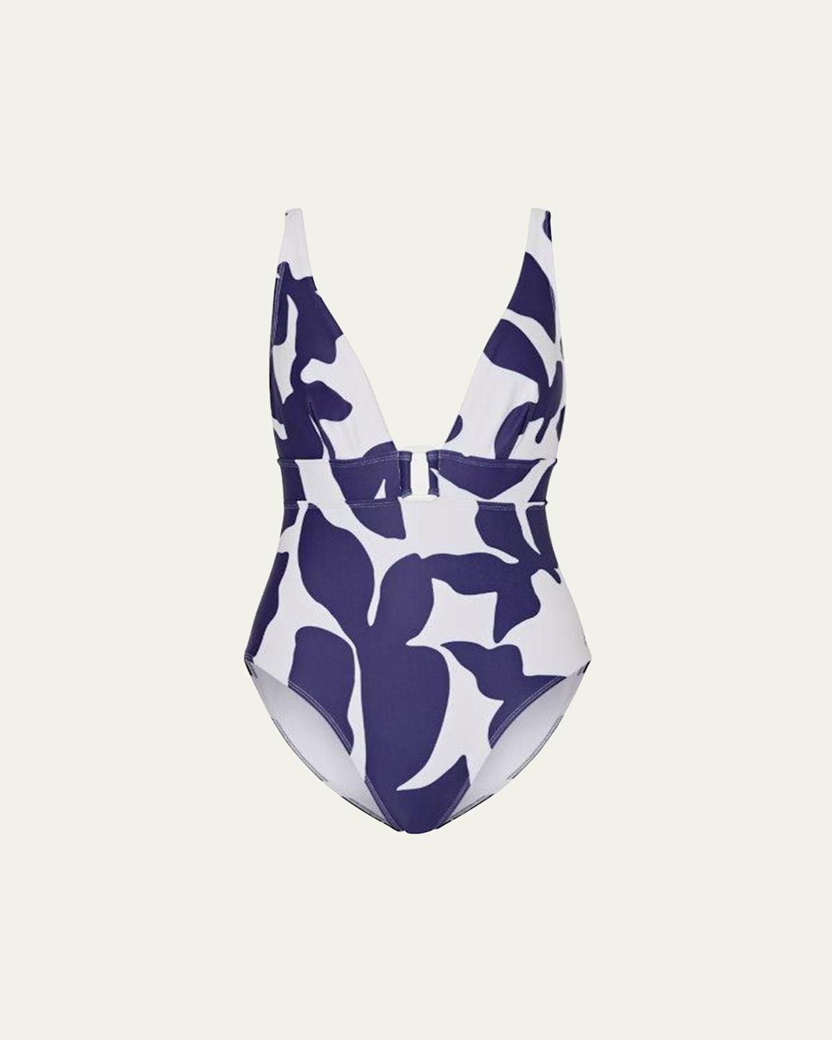 Milly Cabana Abstract Printed One-Piece Swimsuit in Blue | Lyst