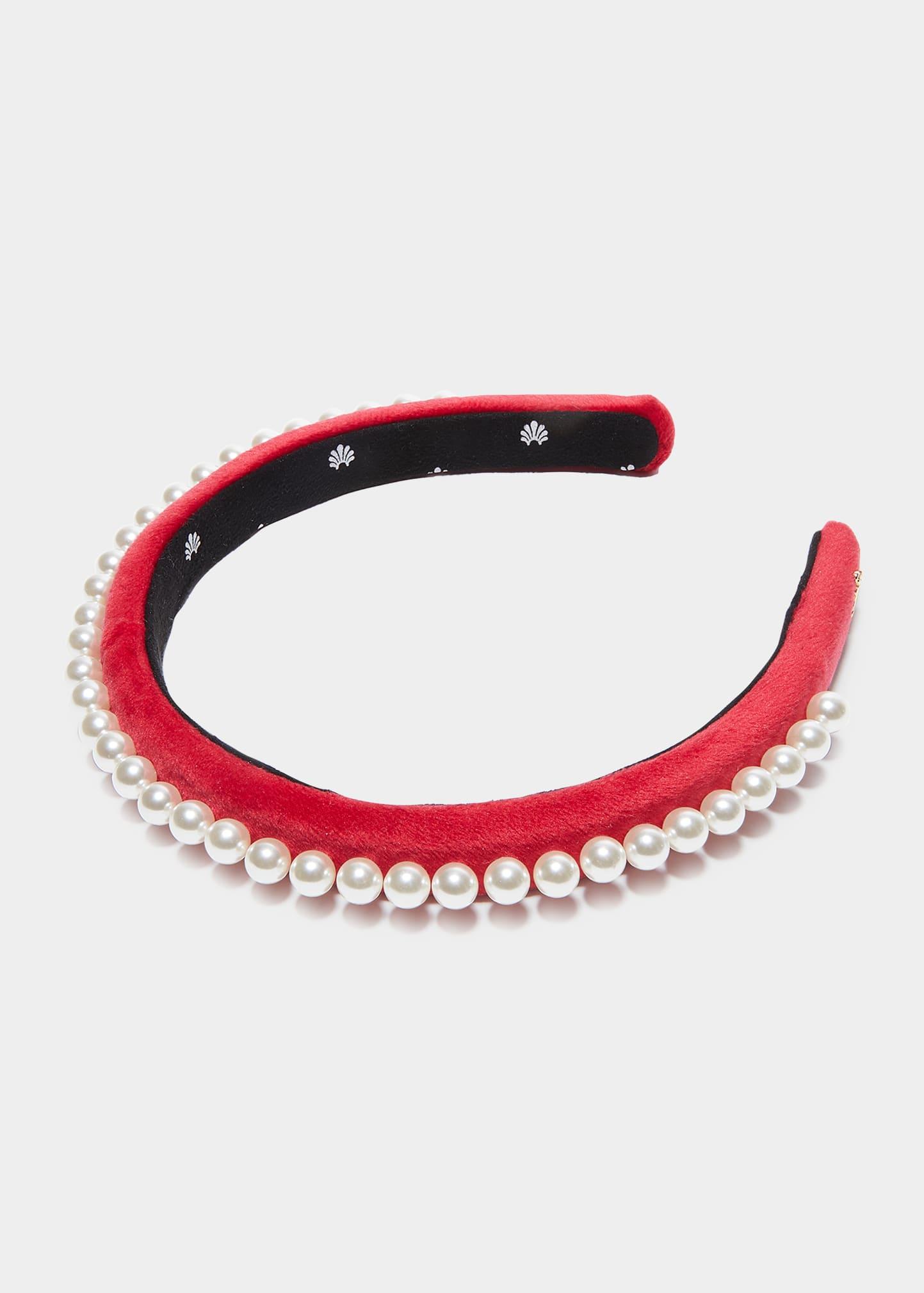 Lele Sadoughi Gigi Pearly Headband In Red Lyst