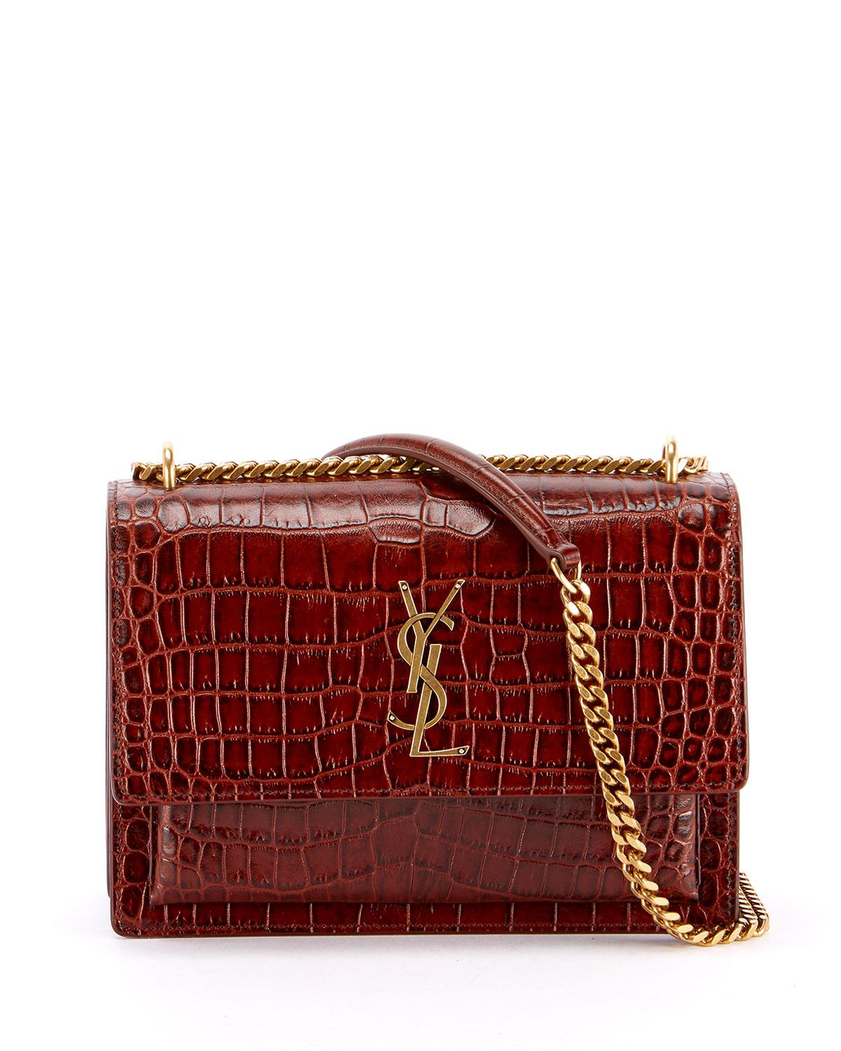 Saint Laurent Sunset Medium Monogram Leather Shoulder Bag IUCN Water Saint Laurent Sunset Medium Monogram Leather Shoulder Bag IUCN Water