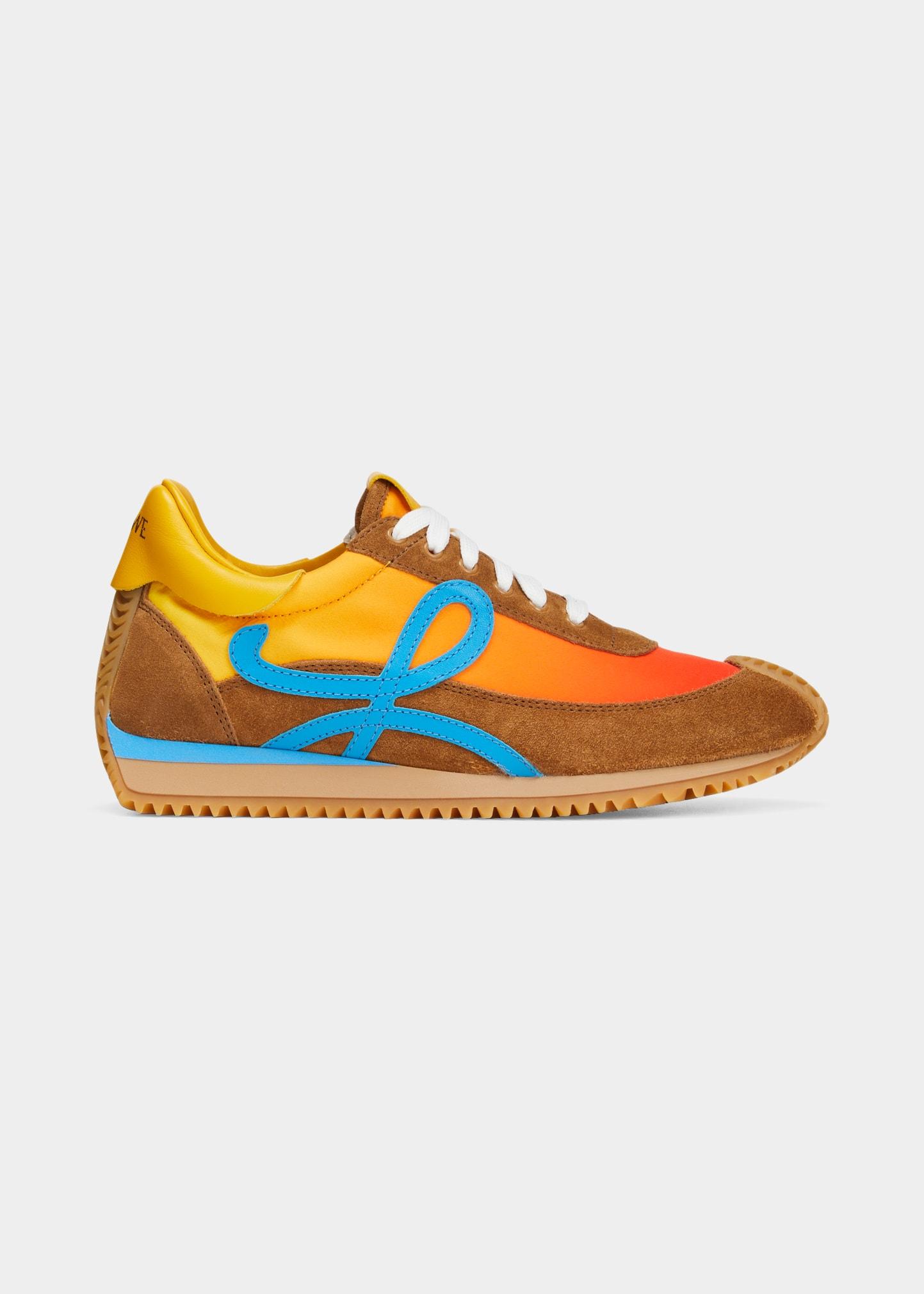 Loewe Flow Colorblock Retro Runner Sneakers in Orange | Lyst