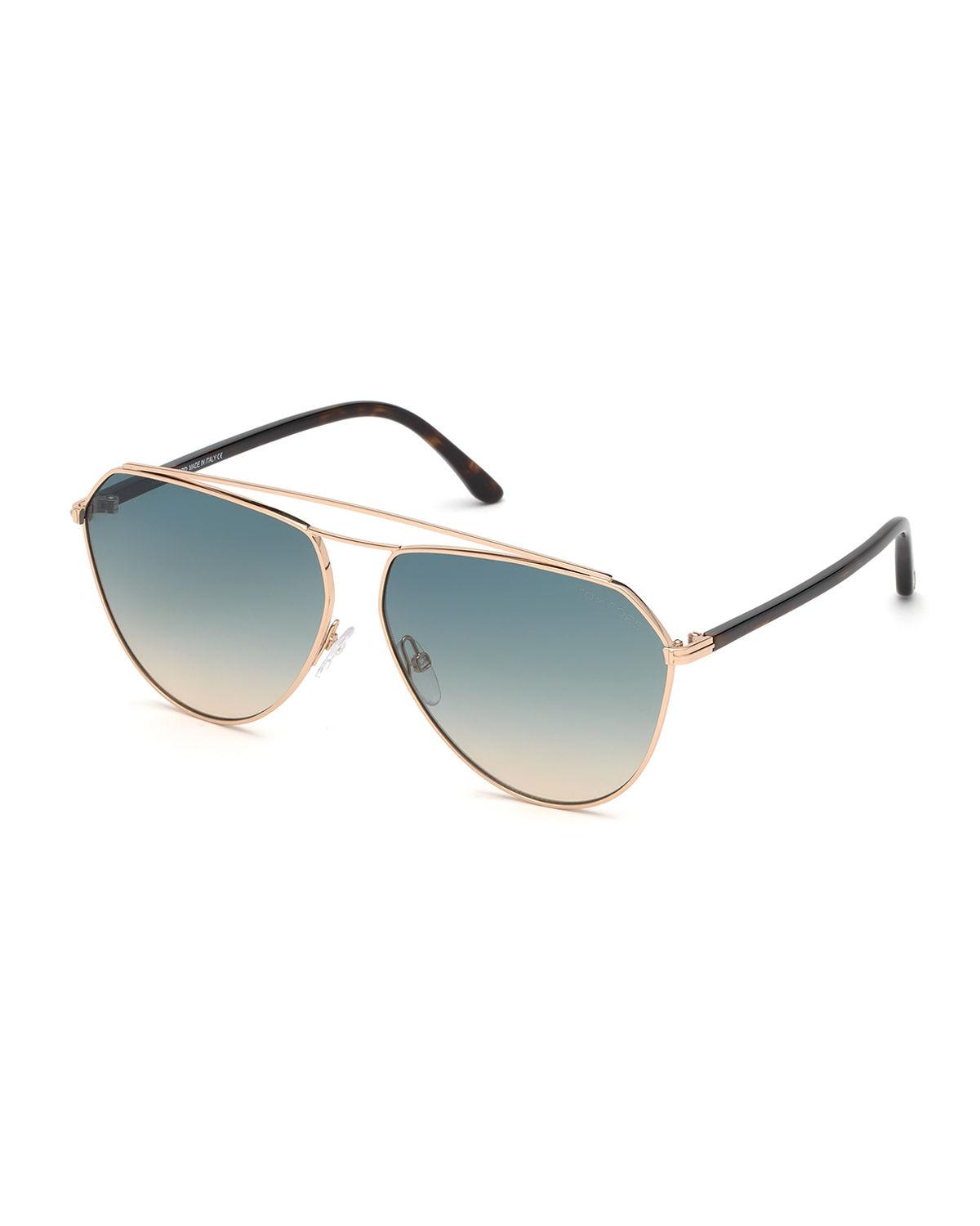 Tom Ford Metal Gradient Aviator Sunglasses Lyst