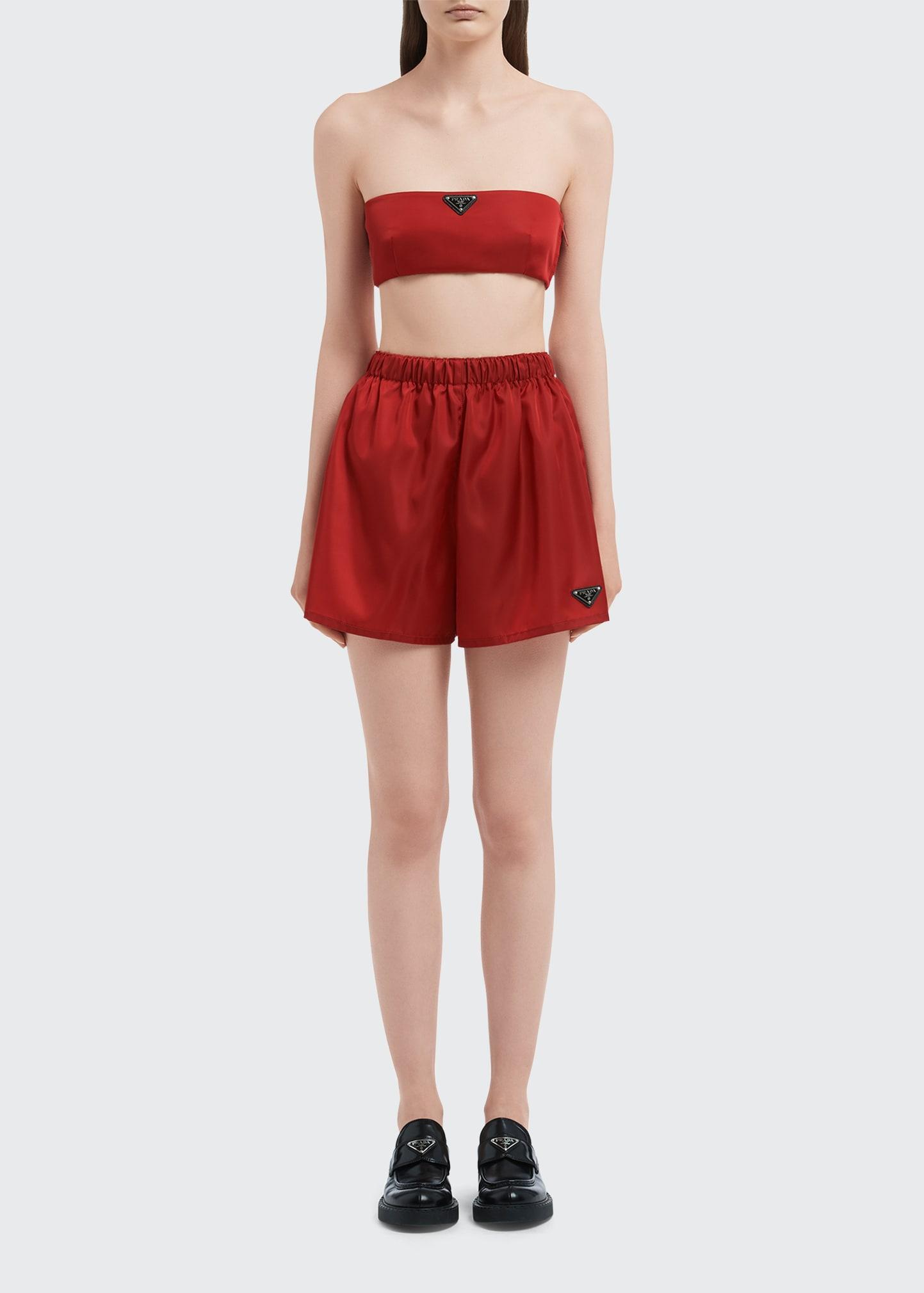 Prada Re-nylon Bandeau Bra in Red | Lyst