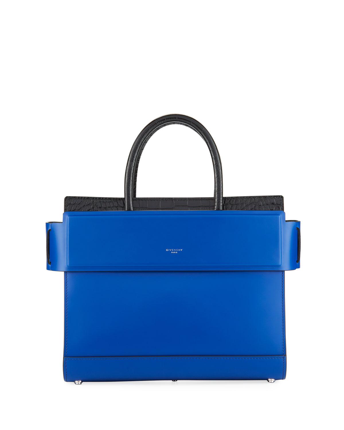 Blue Leather Small Tote Bag | semashow.com