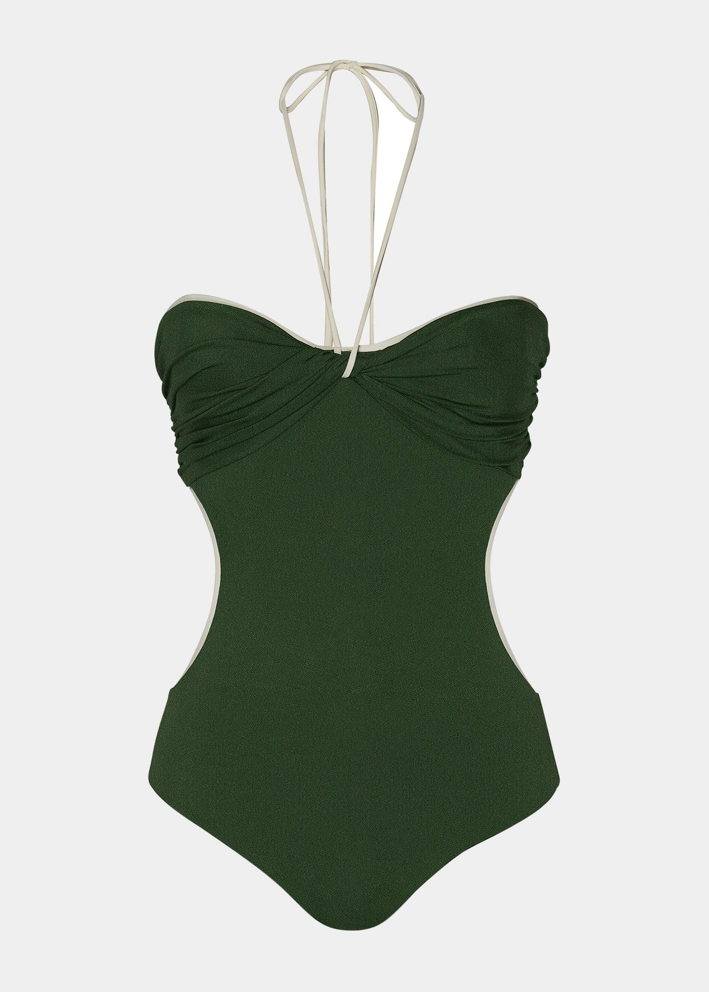 Johanna Ortiz Algae Barrier Reef Cutout One Piece Swimsuit In Green Lyst