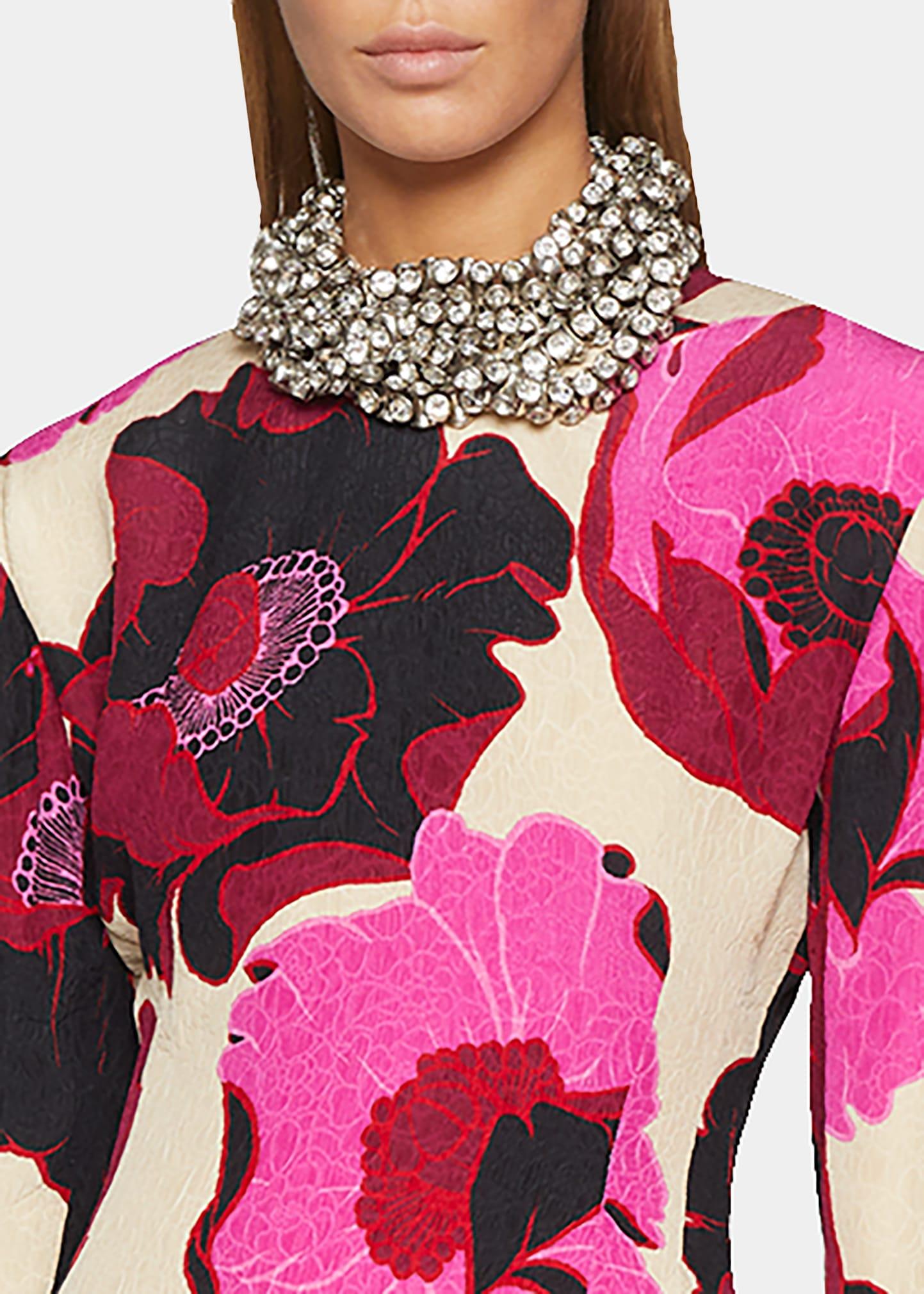 Dries Van Noten Layered Crystal Choker Necklace in Pink | Lyst