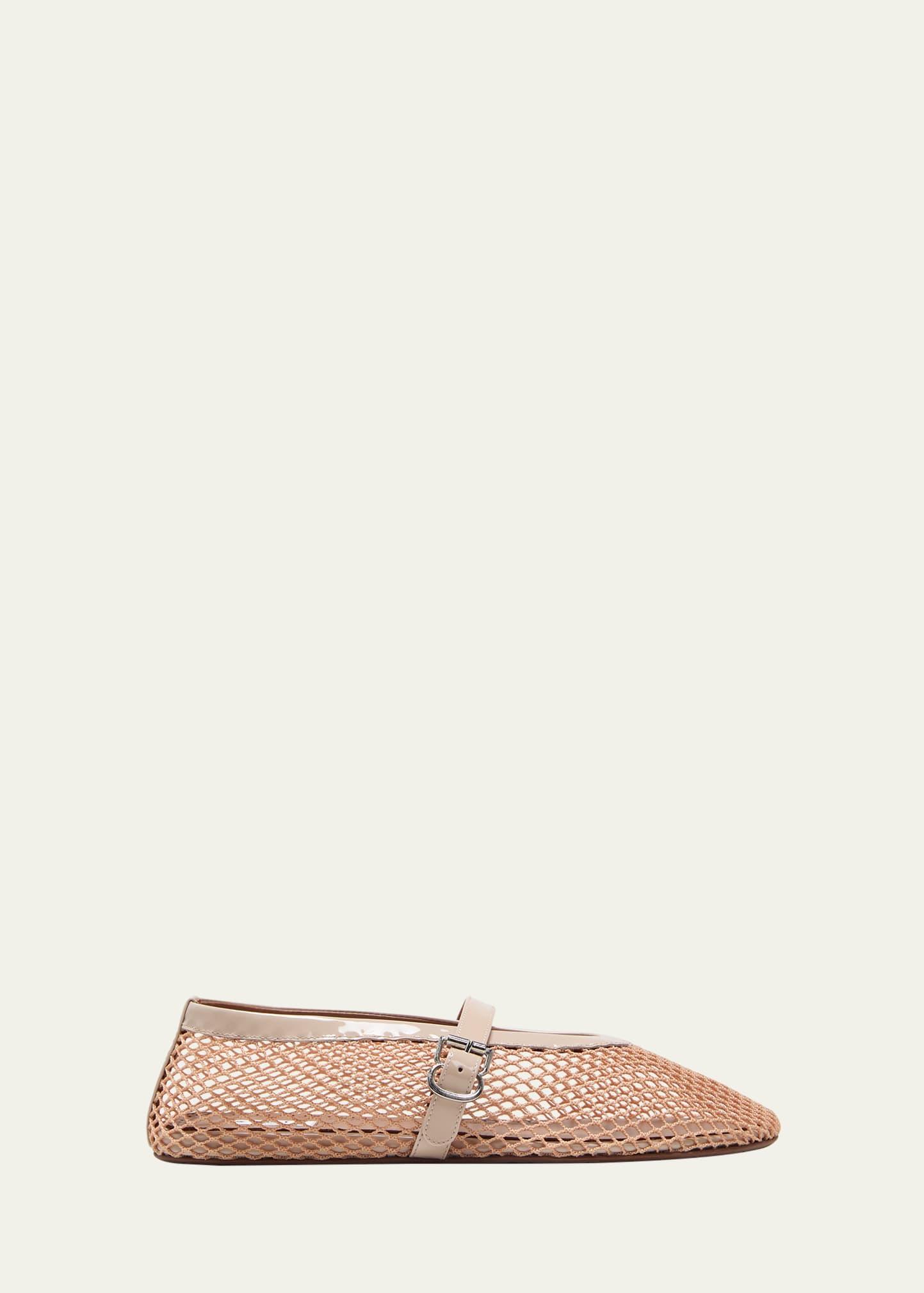 Alaïa Ala Strap Ballet Flats in Natural | Lyst