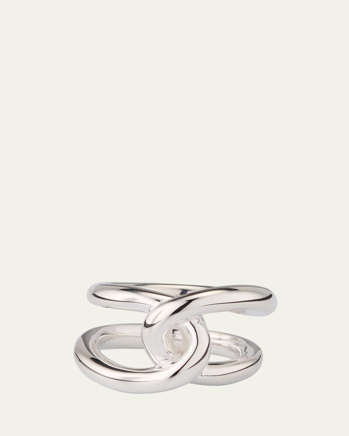 LIE STUDIO The Agnes Sterling Knot-Tie Ring in Natural | Lyst