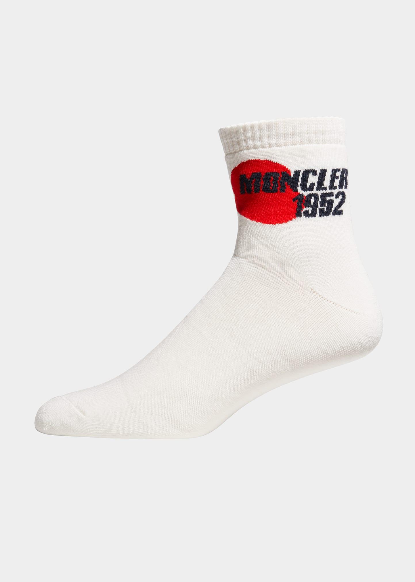 Moncler Genius 2 Moncler 1952 Logo Ankle Socks in White for Men | Lyst