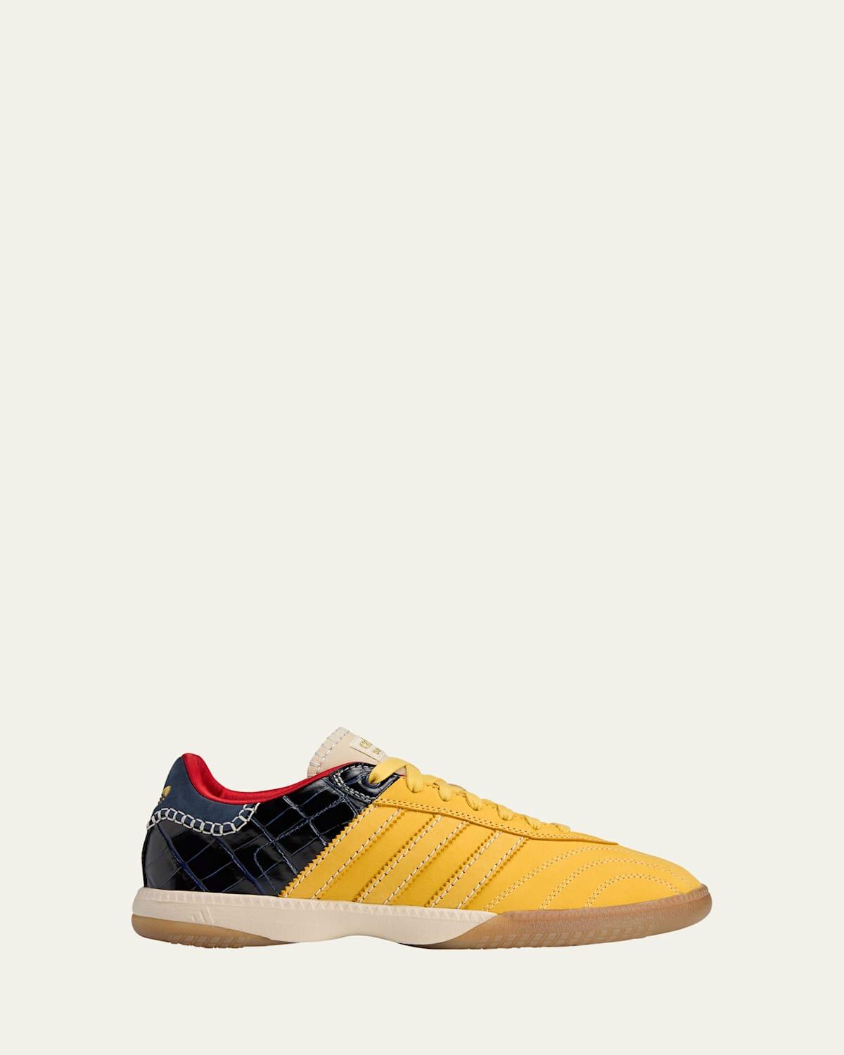 adidas Samba Millennium Colorblock Croco Leather Sneakers in Yellow | Lyst