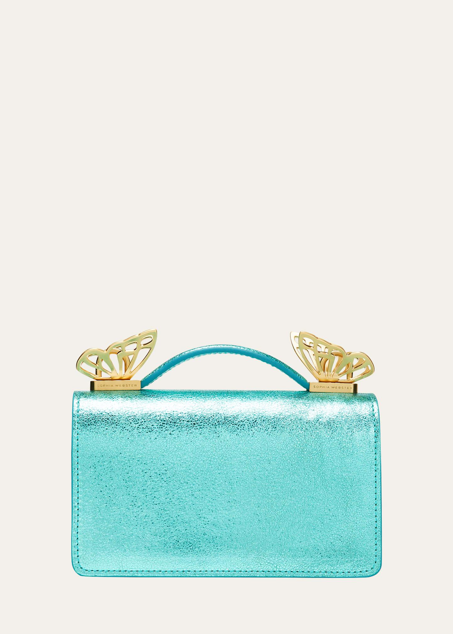 Sophia Webster Mariposa Mini Metallic Leather Shoulder Bag In Blue Lyst
