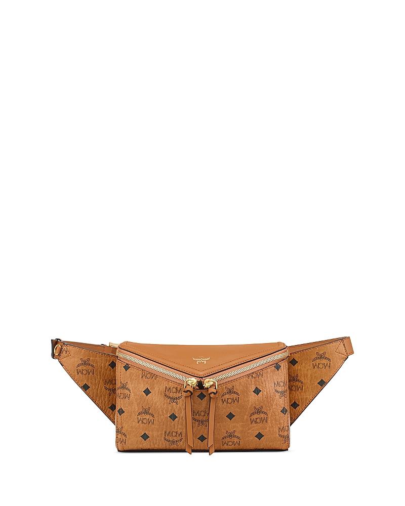 MCM Diamond 3D Visetos Faux Leather Belt Bag in Brown for Men | Lyst