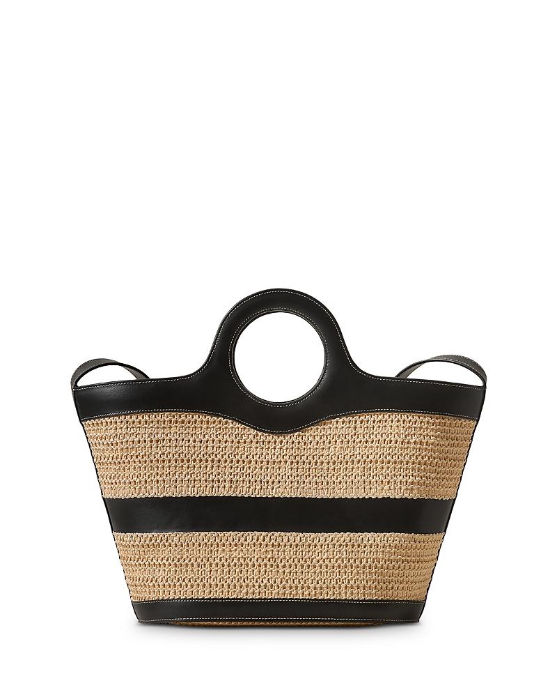 Hereu Nasta Raffia & Leather Tote Bag in Black | Lyst