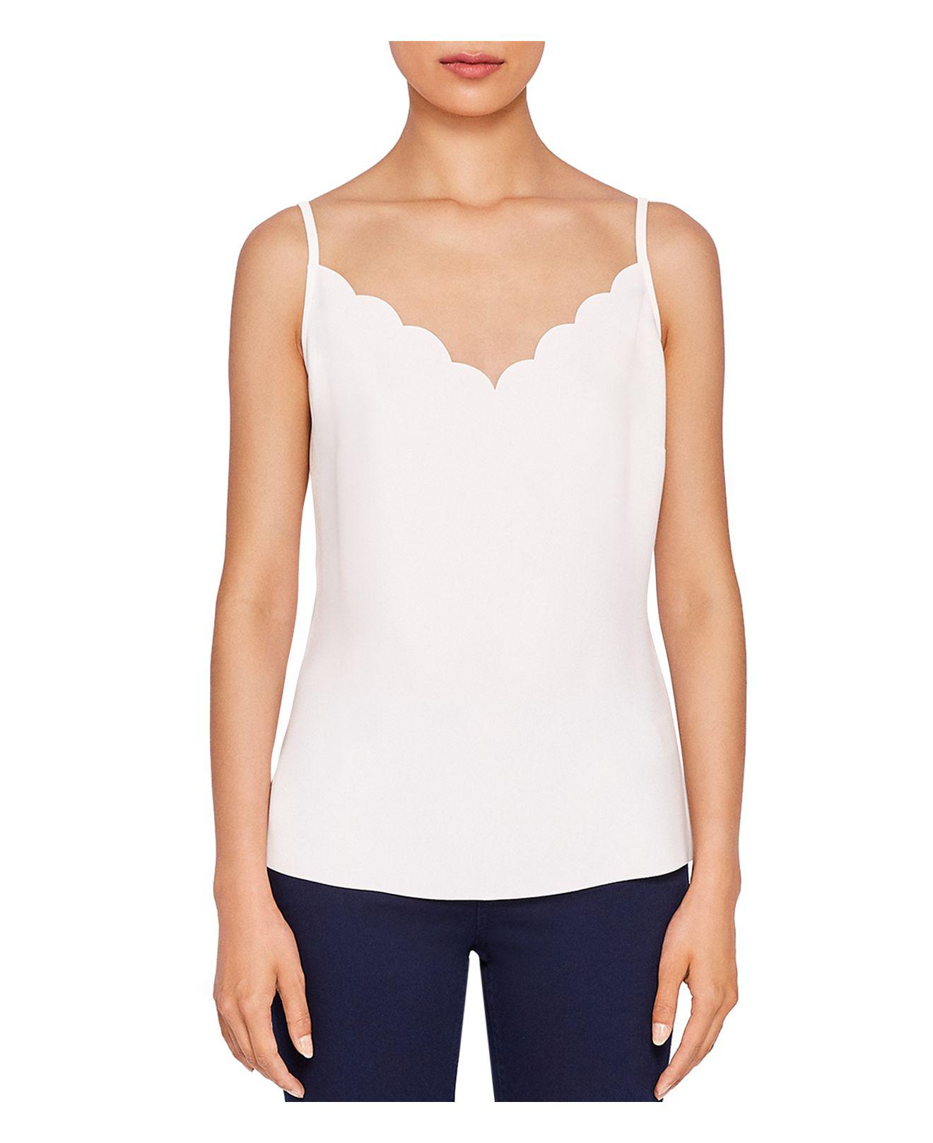 Ted Baker Denim Siina Scallop Neckline Cami Top In Ivory White Lyst