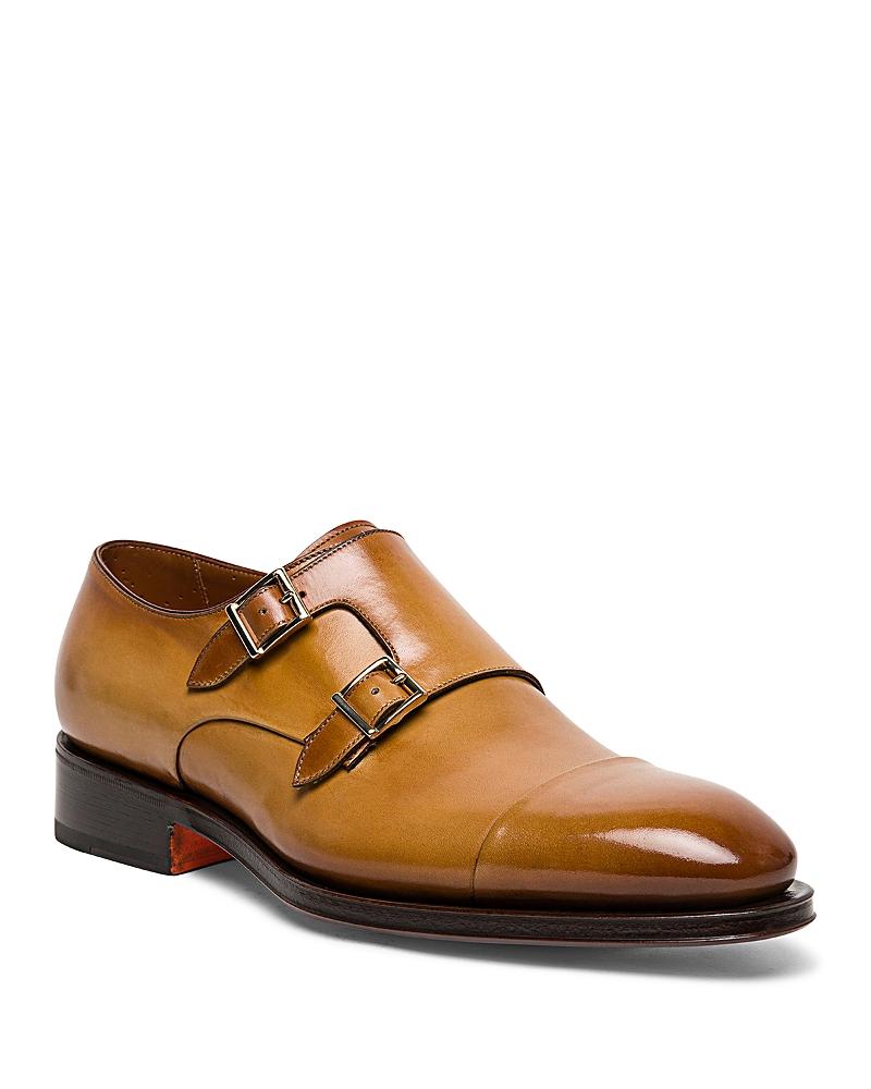 Santoni Carter Cap Toe Double Monk Strap Dress Shoes in Brown for Men ...