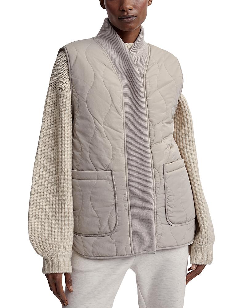 Varley Covey Reversible Quilted Sherpa Vest in Gray | Lyst