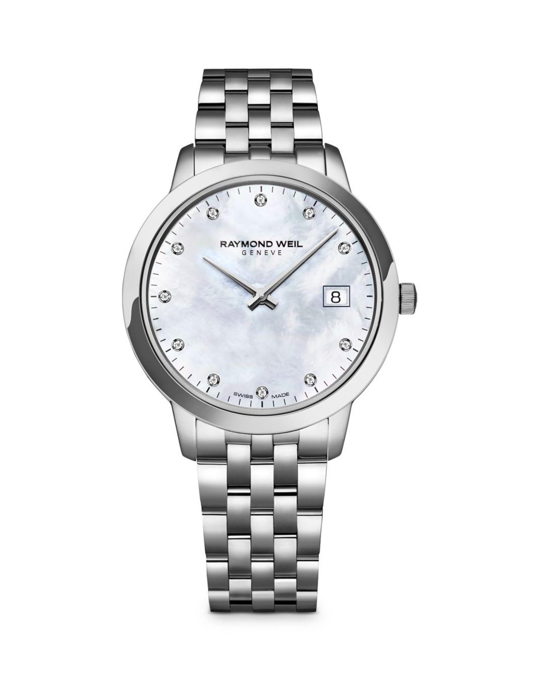 Raymond Weil Toccata Mother - Of - Pearl & Diamond Watch in White | Lyst Raymond Weil Toccata Mother - Of - Pearl & Diamond Watch in White | Lyst